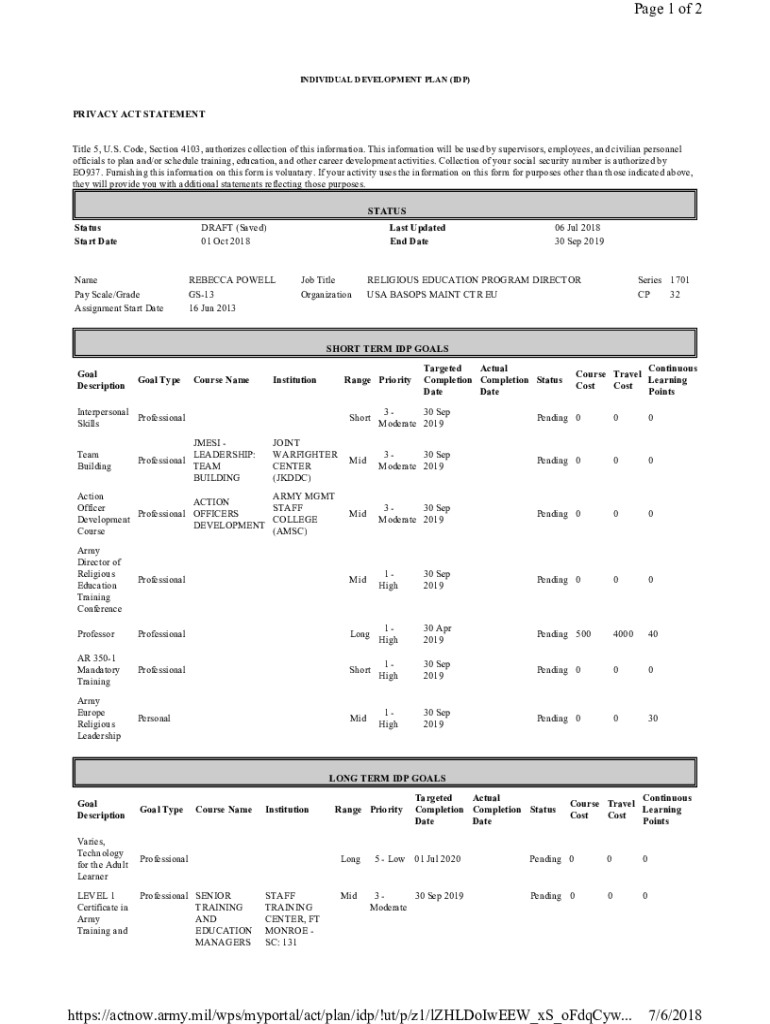 Fillable Online PRIVACY ACT STATEMENT: Section 4103 of Title 5 of U.S ...