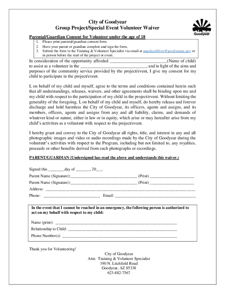 Fillable Online Form ListCity of Goodyear Fax Email Print - pdfFiller