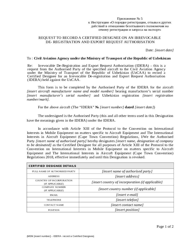 1539 - Request to record a Certified Designee ... Doc Template | pdfFiller