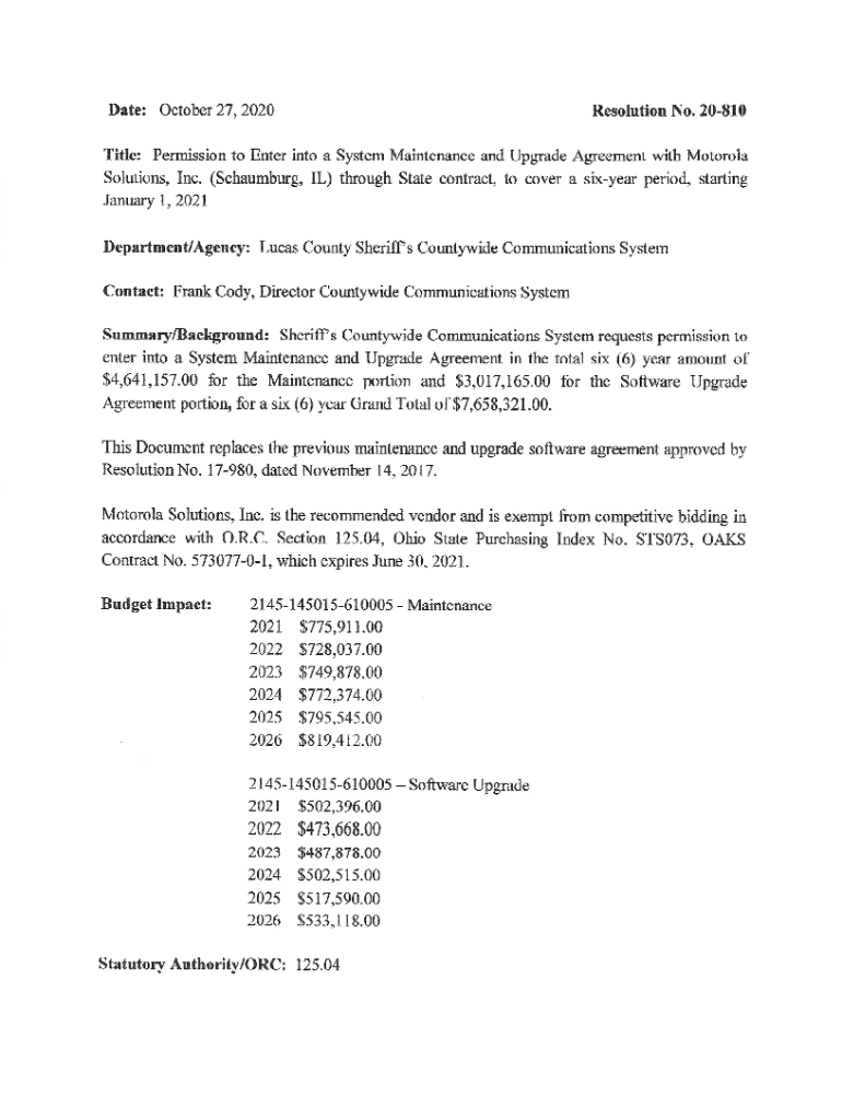 Fillable Online StarCom21 Communications System Agreement Village of ...