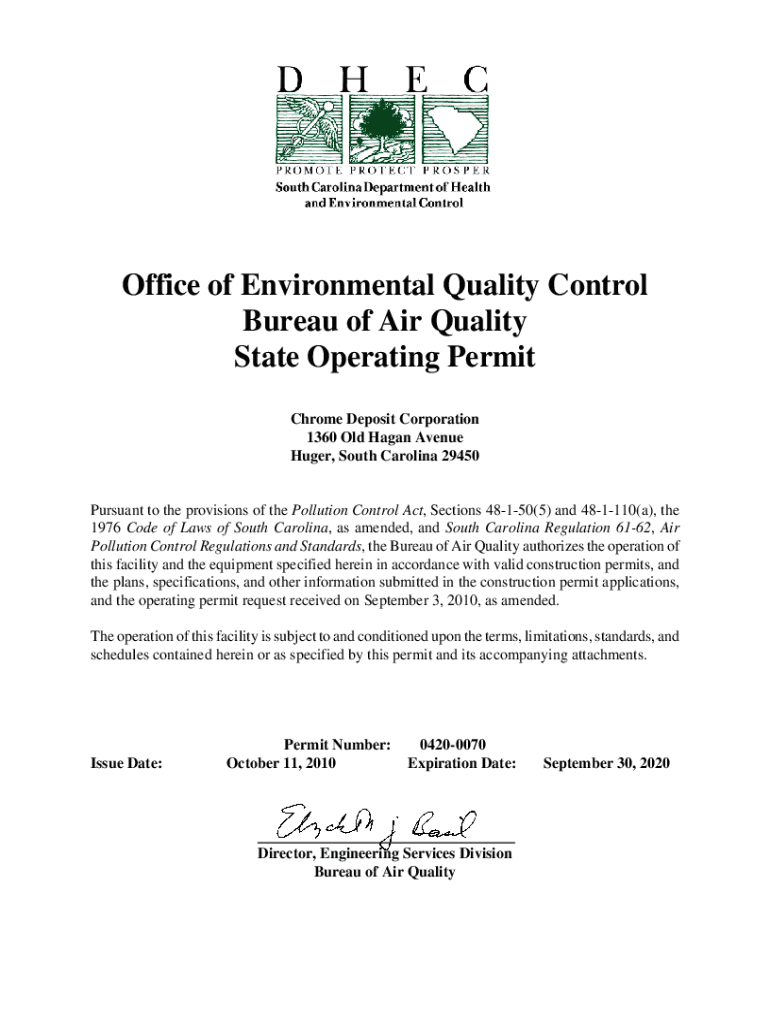 Fillable Online State Operating Permit Template Fax Email Print - pdfFiller