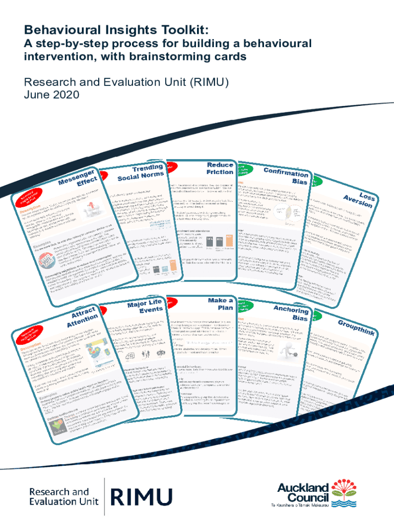 Fillable Online Behavioural insights toolkit: a step-by-step process ...