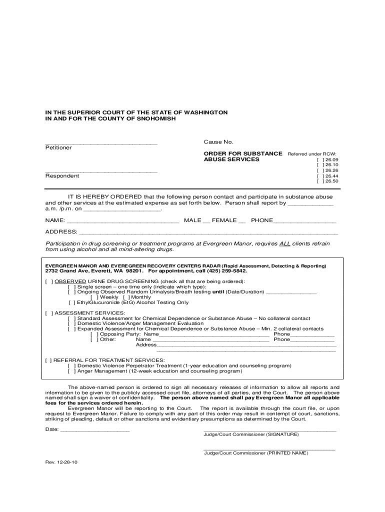 Fillable Online WASHINGTON STATE Title 26 Family Law Guardian Ad Litem ...