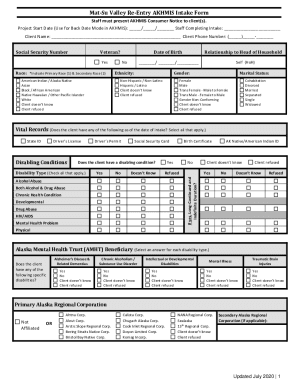 Fillable Online Mat-Su Valley Re-Entry AKHMIS Intake Form Fax Email ...