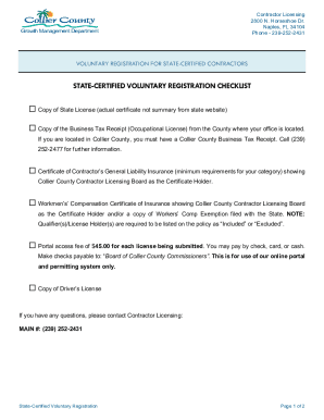 Fillable Online STATE-CERTIFIED VOLUNTARY REGISTRATION CHECKLIST Fax ...