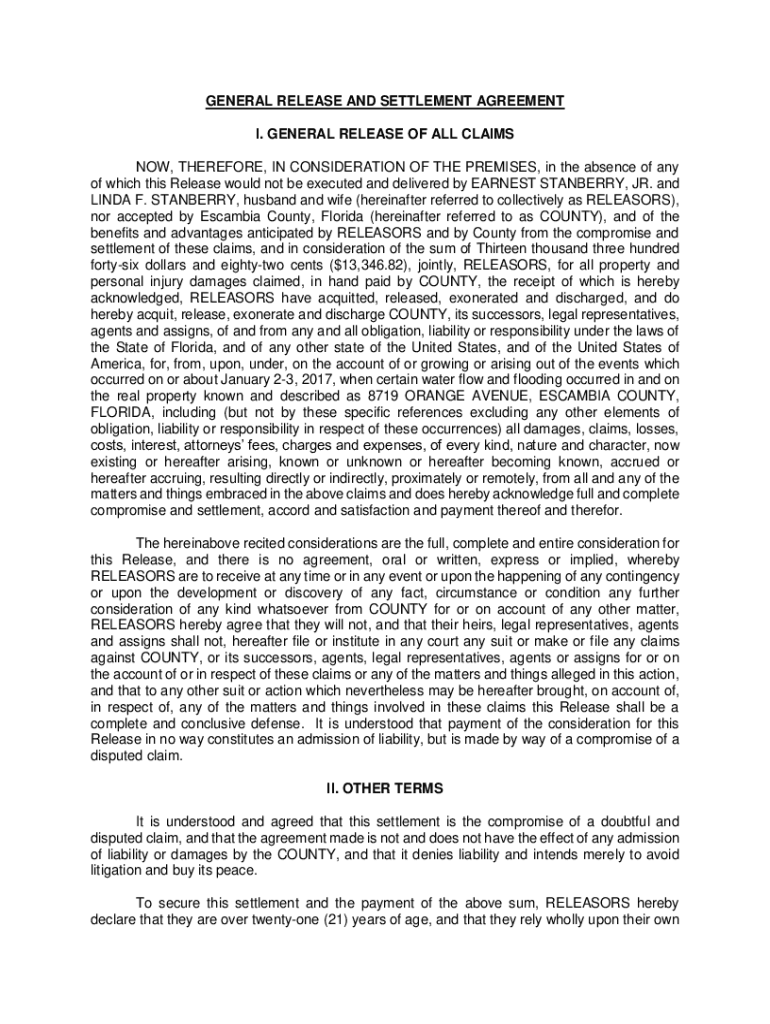 Fillable Online Release of Claims Sample Clauses - Law InsiderGeneral ...