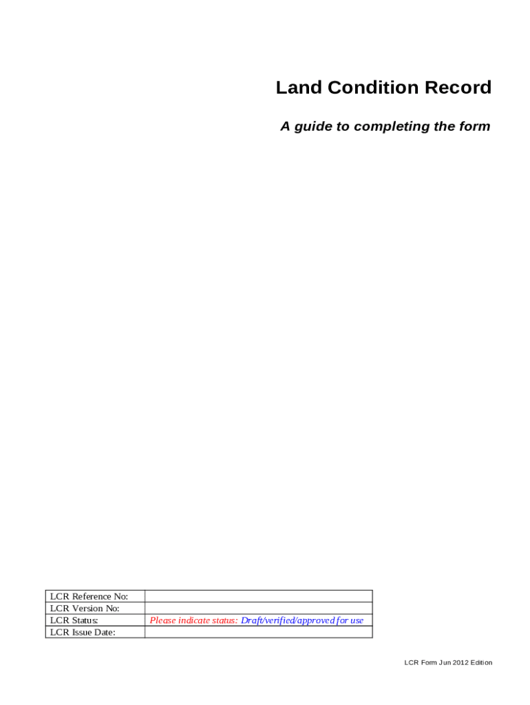 Land Condition Record Doc Template | pdfFiller