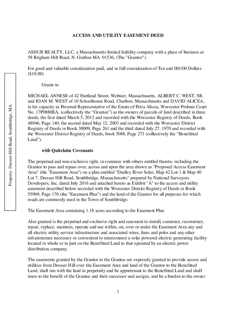 Fillable Online ACCESS AND UTILITY EASEMENT DEED Fax Email Print ...