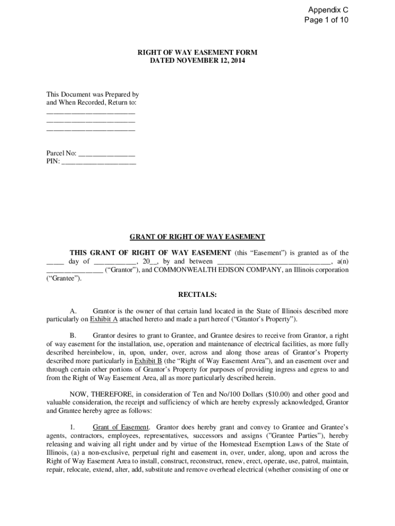 Fillable Online GRANT OF RIGHT OF WAY EASEMENT Fax Email Print - pdfFiller