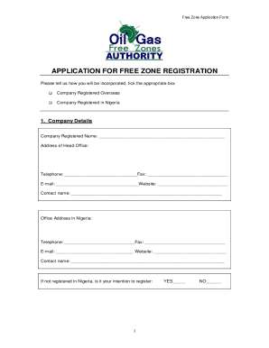 Fillable Online Free Zone Application Form Fax Email Print - pdfFiller