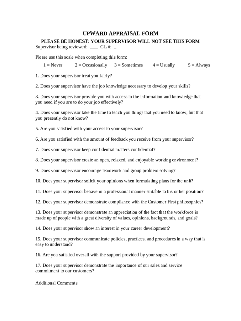 UPWARD APPRAISAL Doc Template | pdfFiller