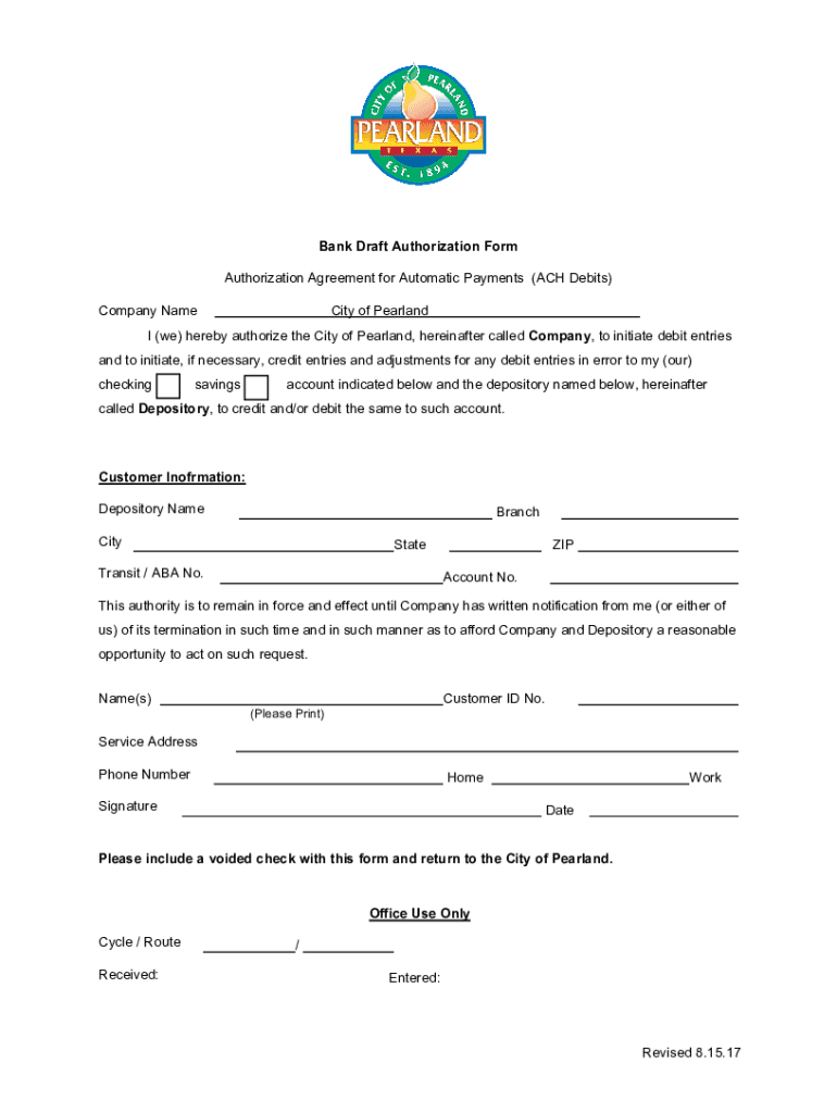 Fillable Online Bank Draft Authorization Form Authorization Agreement for ... Fax Email Print ...