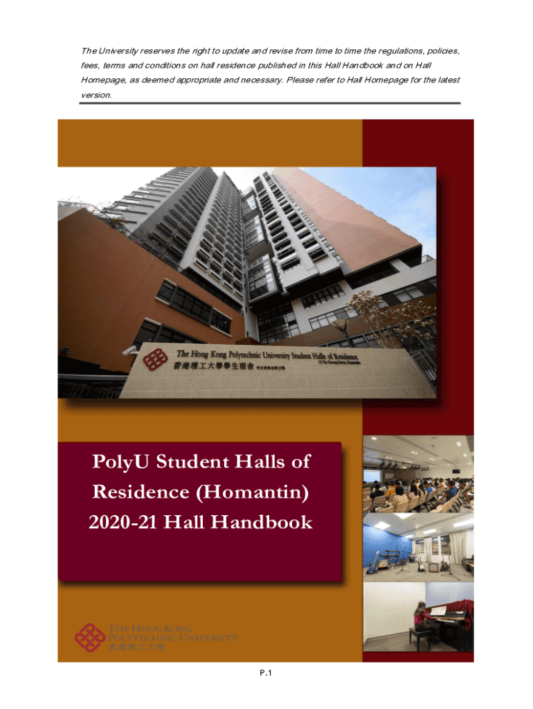 Fillable Online PolyU Student Halls of Residence (Homantin) 2020-21 ...