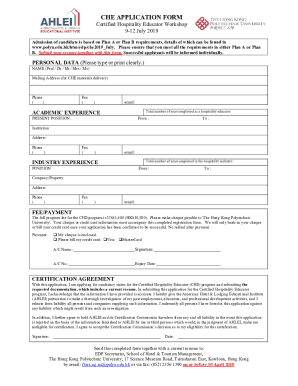 Fillable Online CHE APPLICATION FORM - PolyU Fax Email Print - pdfFiller