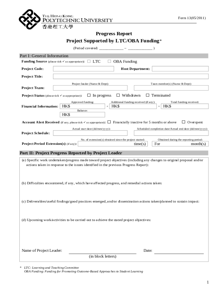 Report on Individual Projects Supported by OBA Funding Doc Template ...