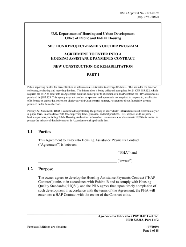 Fillable Online HUD-52531APBV Part I of the AHAP Fax Email Print - pdfFiller