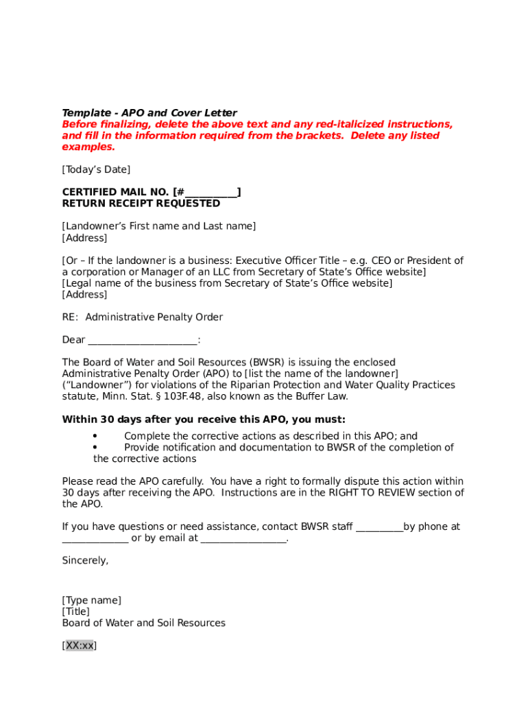 APO - Forgivable- template with cover letter. This template is used for ...