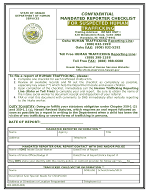 MANDATED REPORTER CHECKLIST Doc Template | pdfFiller