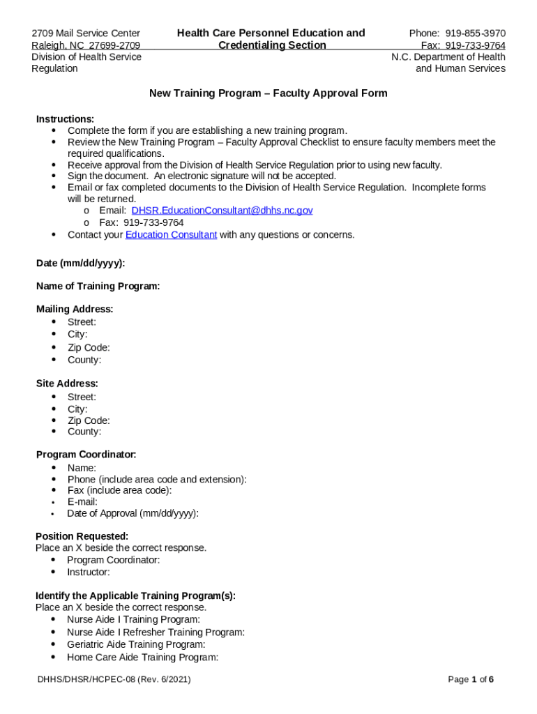 - Review the New Training Program - Faculty Approval Checklist to ensure faculty members meet ...