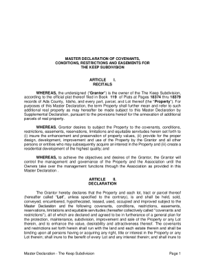 Fillable Online MASTER DECLARATION OF COVENANTS, Fax Email Print ...