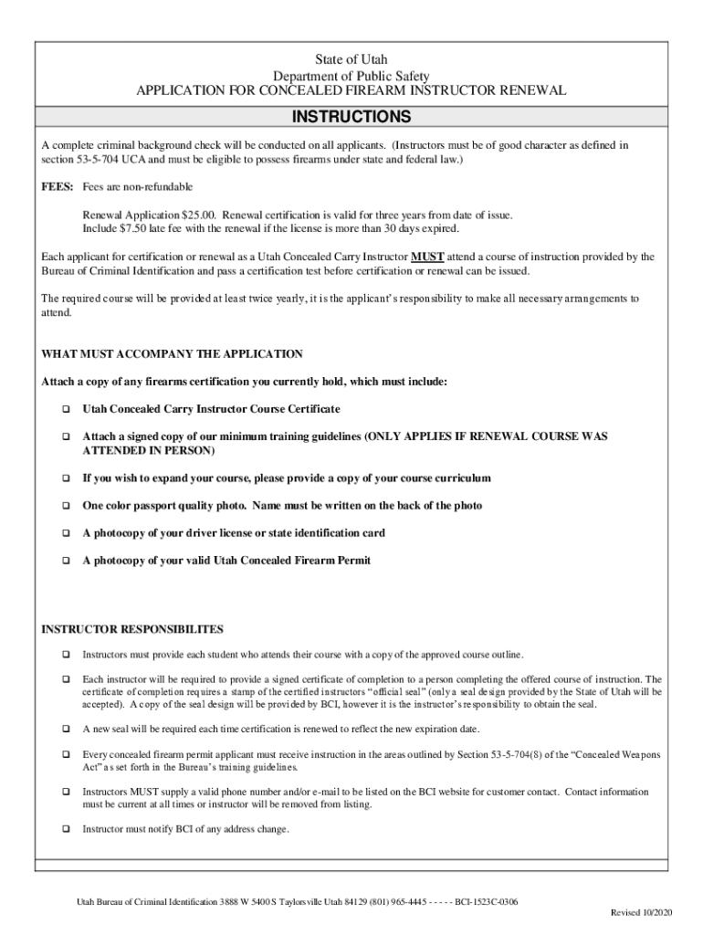 Fillable Online Renewal Application for Concealed Firearm Permit ...