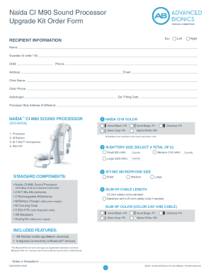 Fillable Online Naida CI M90 Upgrade Order Form. D000028212-RevB US ...