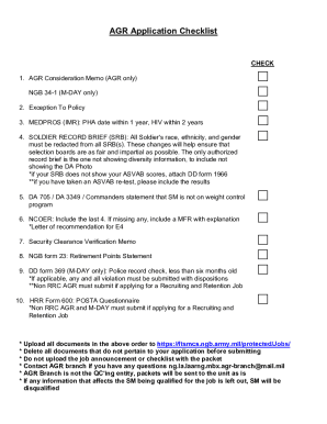 Fillable Online AGR Application Checklist Fax Email Print - pdfFiller