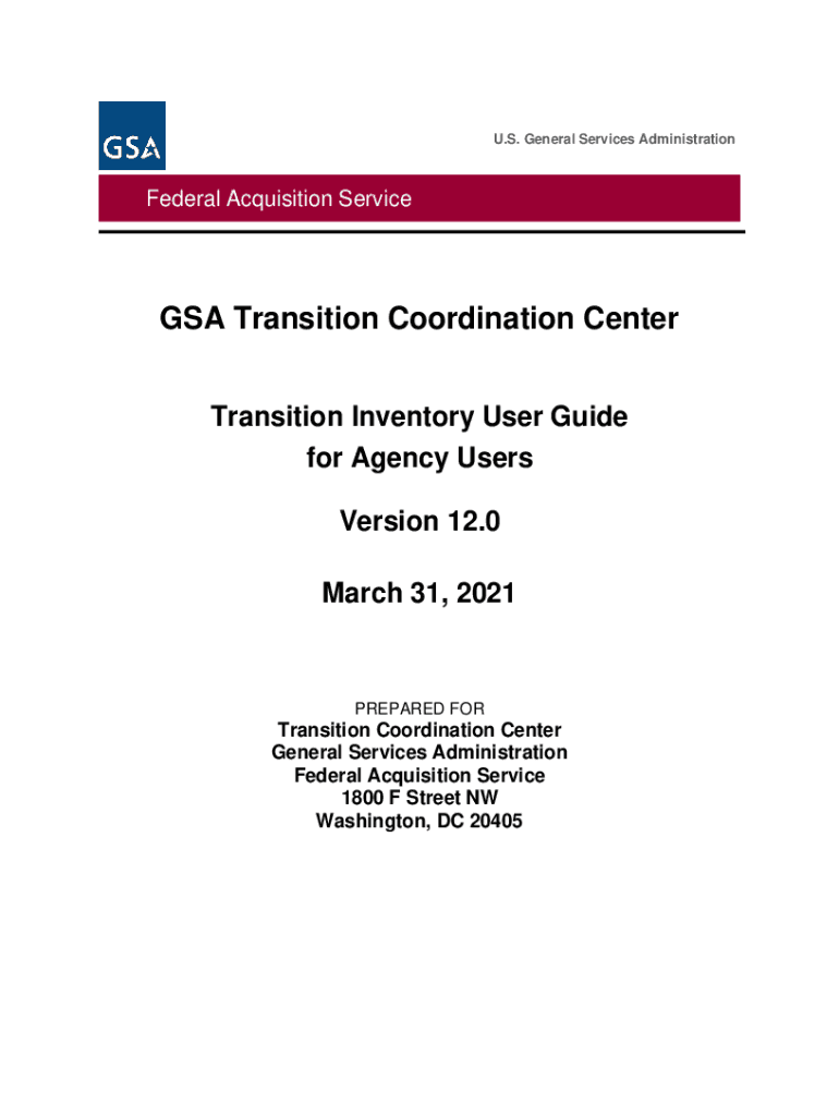 Fillable Online Transition InventoryGSATransition ...