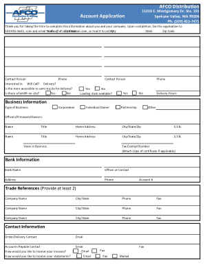 Fillable Online AFCO Distribution Fax Email Print - pdfFiller