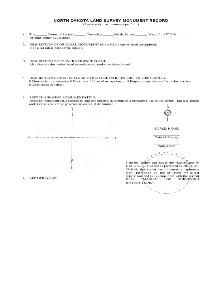 (Report only one monument per ) Doc Template | pdfFiller