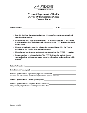 Fillable Online Immunization Clinic Consent Form Fax Email Print ...
