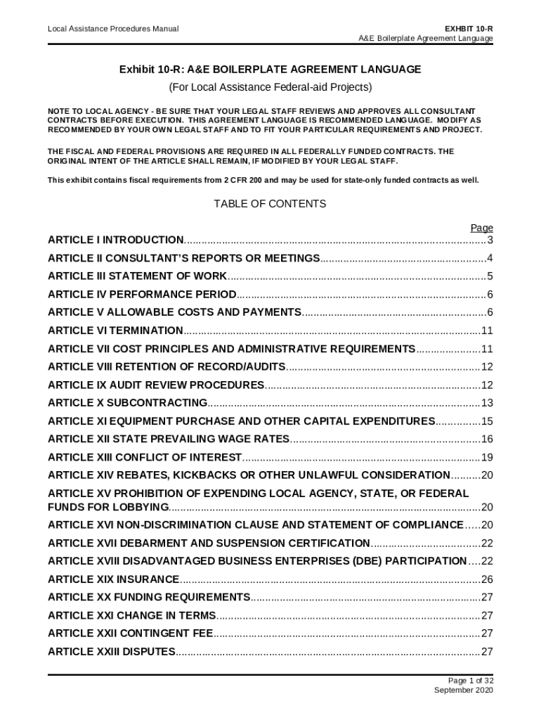 Exhibit 10-R: A&E BOILERPLATE AGREEMENT LANGUAGE - dot ca Doc Template ...