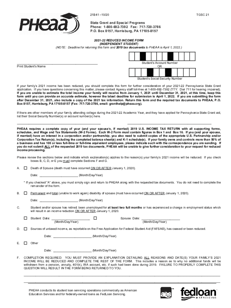 Fillable Online 2021-22 REDUCED INCOME FORM Fax Email Print - pdfFiller