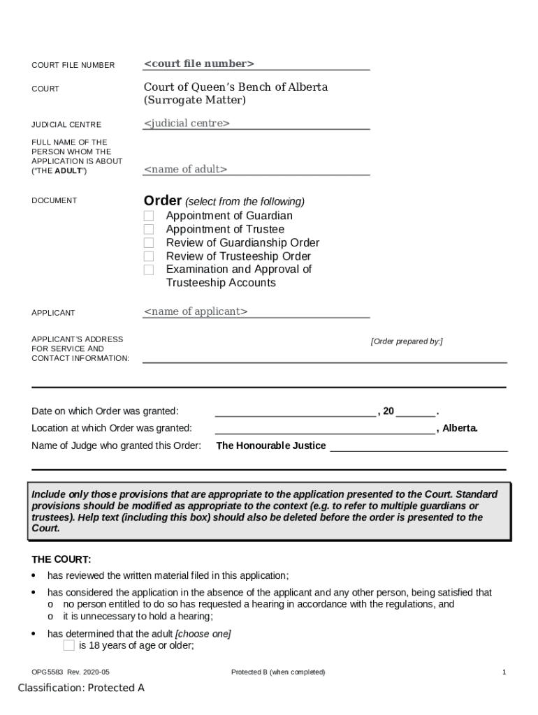 18- Order - Appointment of Guardian, Trustee or Both Doc Template ...