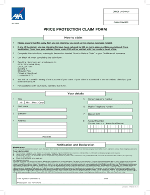 Fillable Online PRICE PROTECTION CLAIM FORM Fax Email Print - pdfFiller