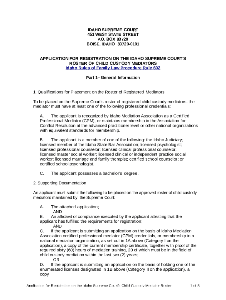 IDAHO SUPREME COURT APPLICATION FOR REGISTRATION AS A (I.R.C ... - isc ...