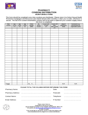 CONDOM DISTRIBUTION Doc Template | pdfFiller