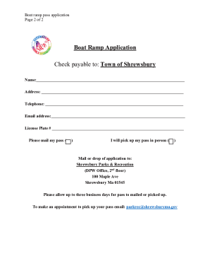 Fillable Online Boat Ramp Information and Seasonal Pass 2021 Fax Email ...