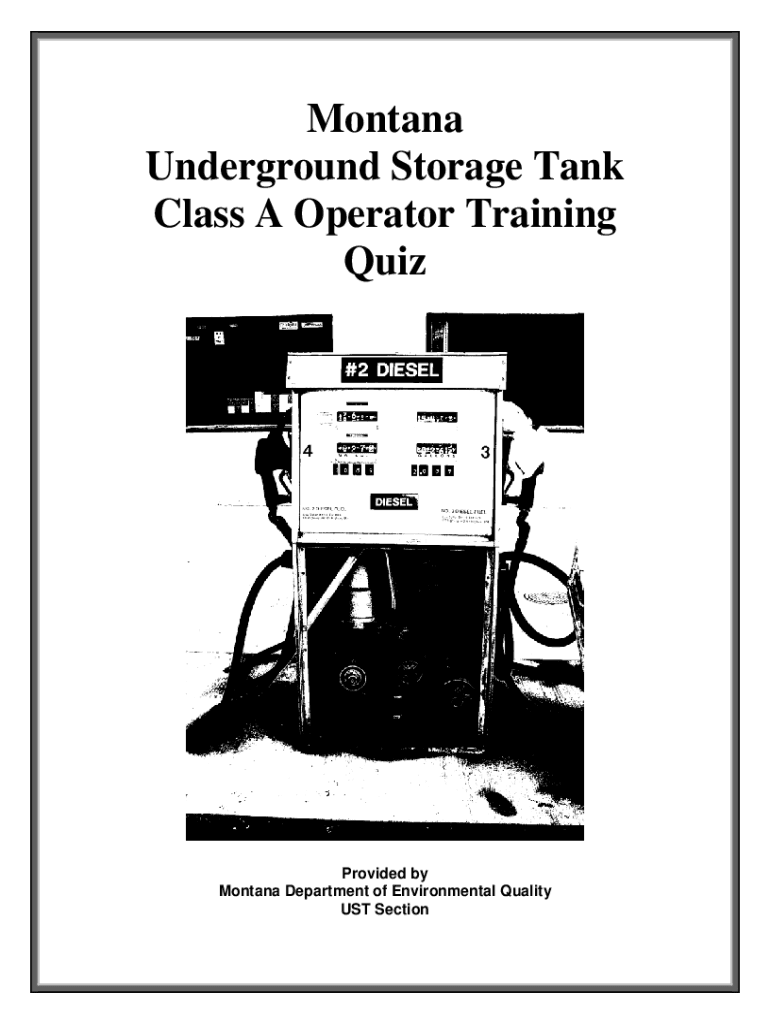 Fillable Online deq mt Class A Operator Training Fax Email Print ...