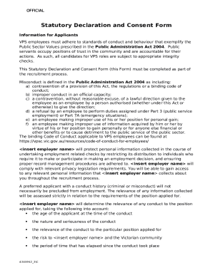 Statutory Declaration and Consent Doc Template | pdfFiller