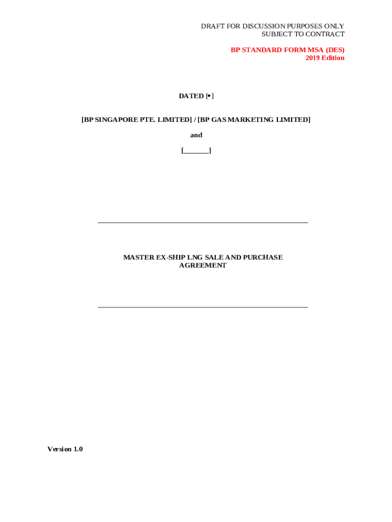 BP Standard MSA (DES) Doc Template | pdfFiller