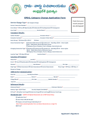 Fillable Online EPDCL Category Change Application Form Fax Email Print ...
