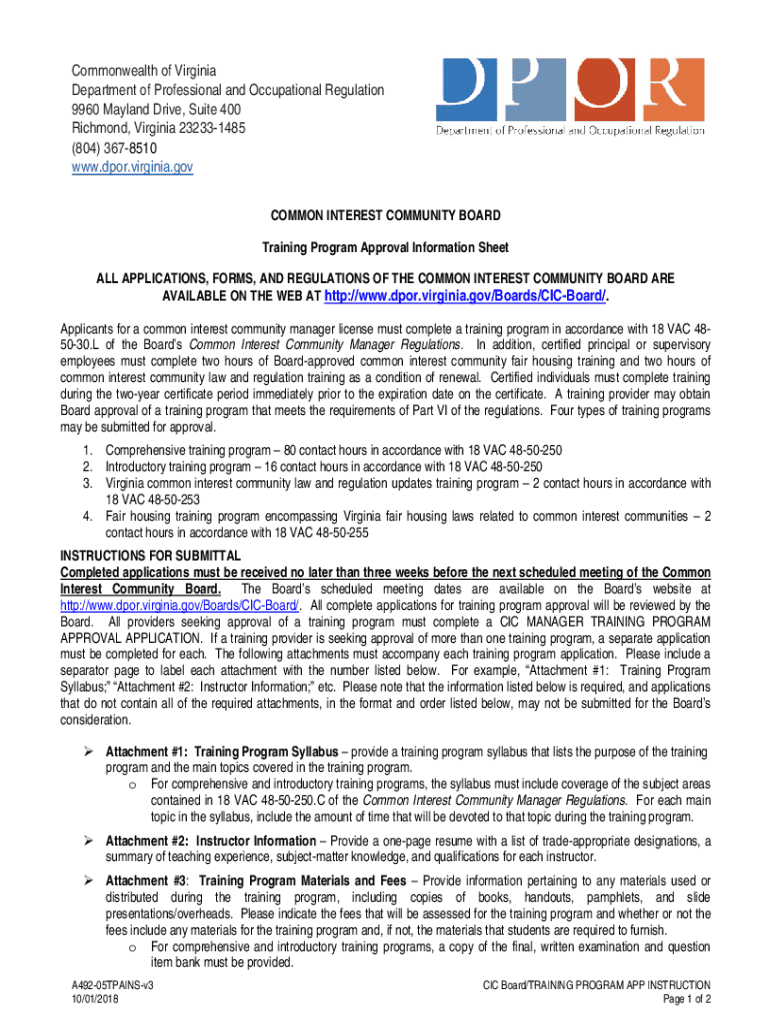 Fillable Online Training Program Approval Information Sheet Fax Email ...