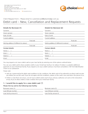 Fillable Online Fillable Online Debitcard New Cancellation and ...