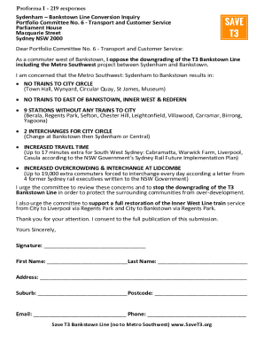 Fillable Online Proforma I - 219 responses Fax Email Print - pdfFiller