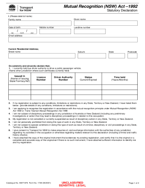 Fillable Online Mutual Recognition Application. Mutual Recognition ...