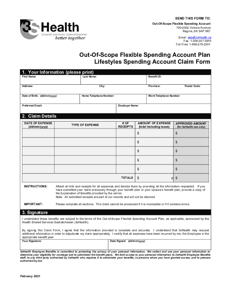 Fillable Online Fillable Online LSA Claim Form - 3sHealth Fax Email ...