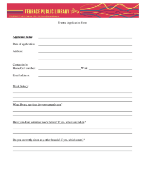 Fillable Online Trustee application form 2021 PDF Fax Email Print ...