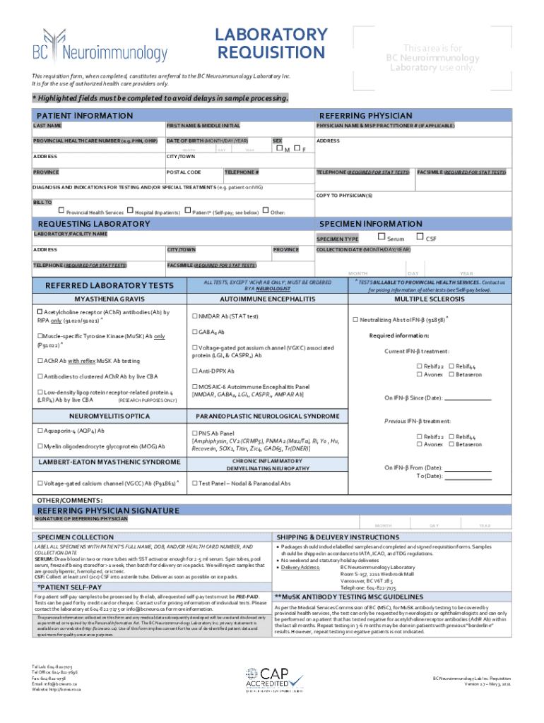 Fillable Online This requisition form, when completed, constitutes a ...