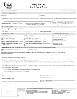 Fillable Online 2021 PARTICIPANT FORM Fax Email Print - pdfFiller